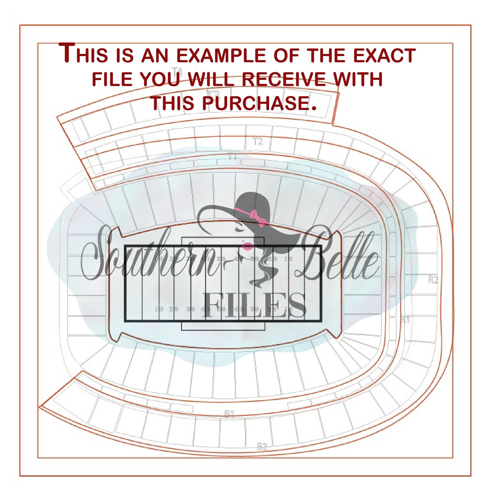 Football Stadium SVG File Football Field File Glowforge - Etsy