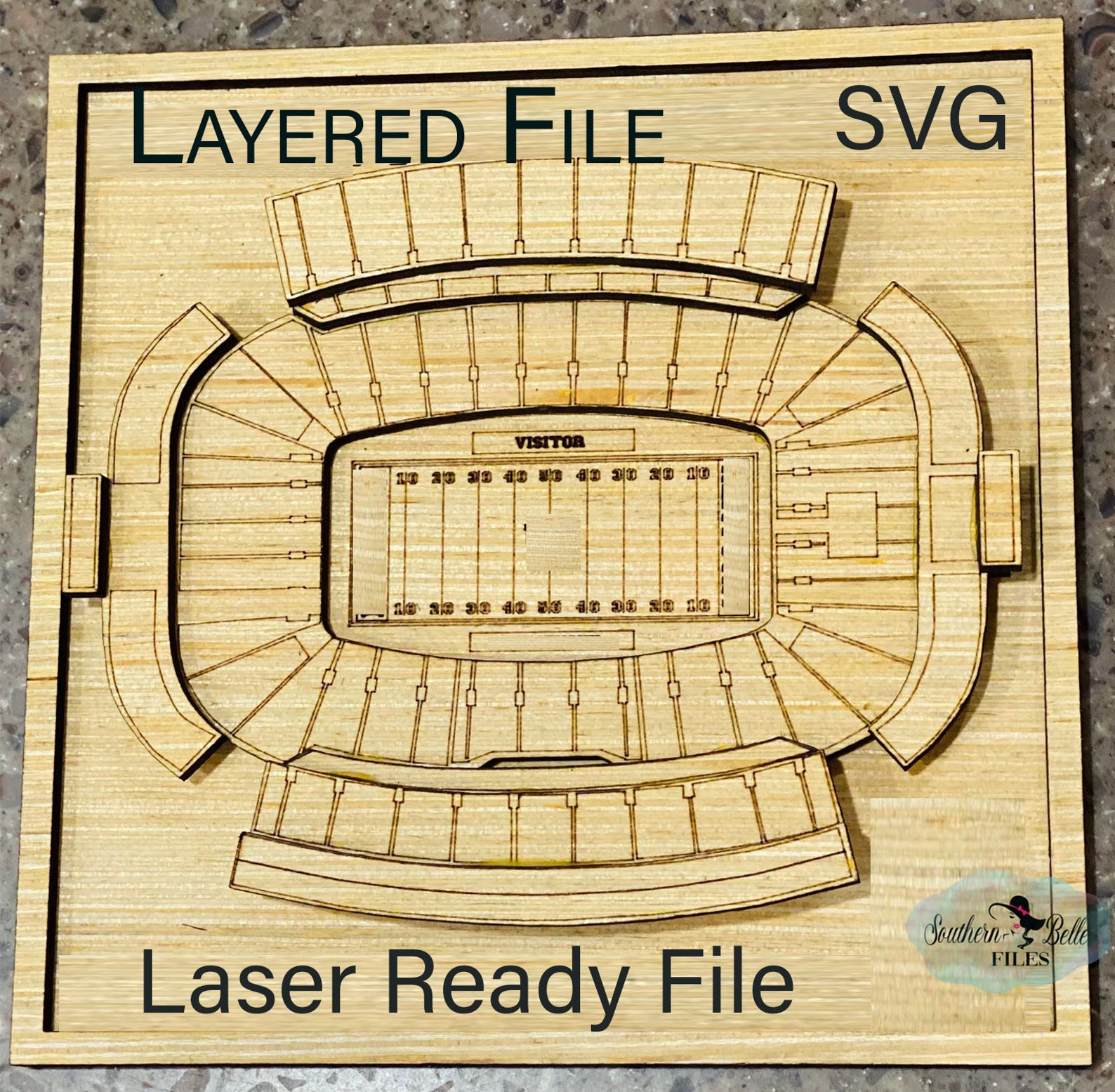 Football Stadium Replica SVG Laser Ready Multiple Layered - Etsy