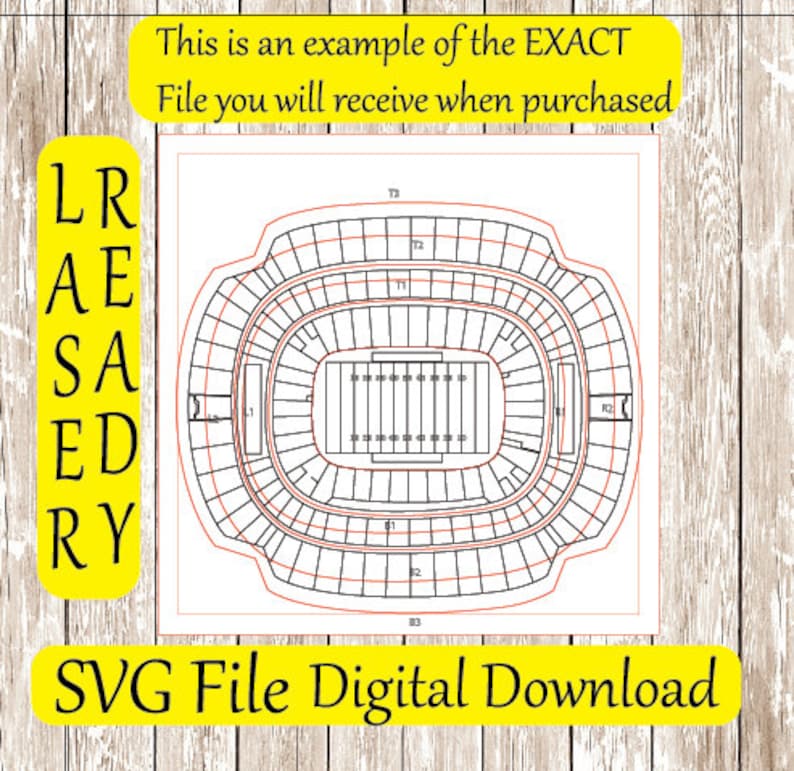 Football Stadium SVG File Glowforge Ready Laser Cut File - Etsy