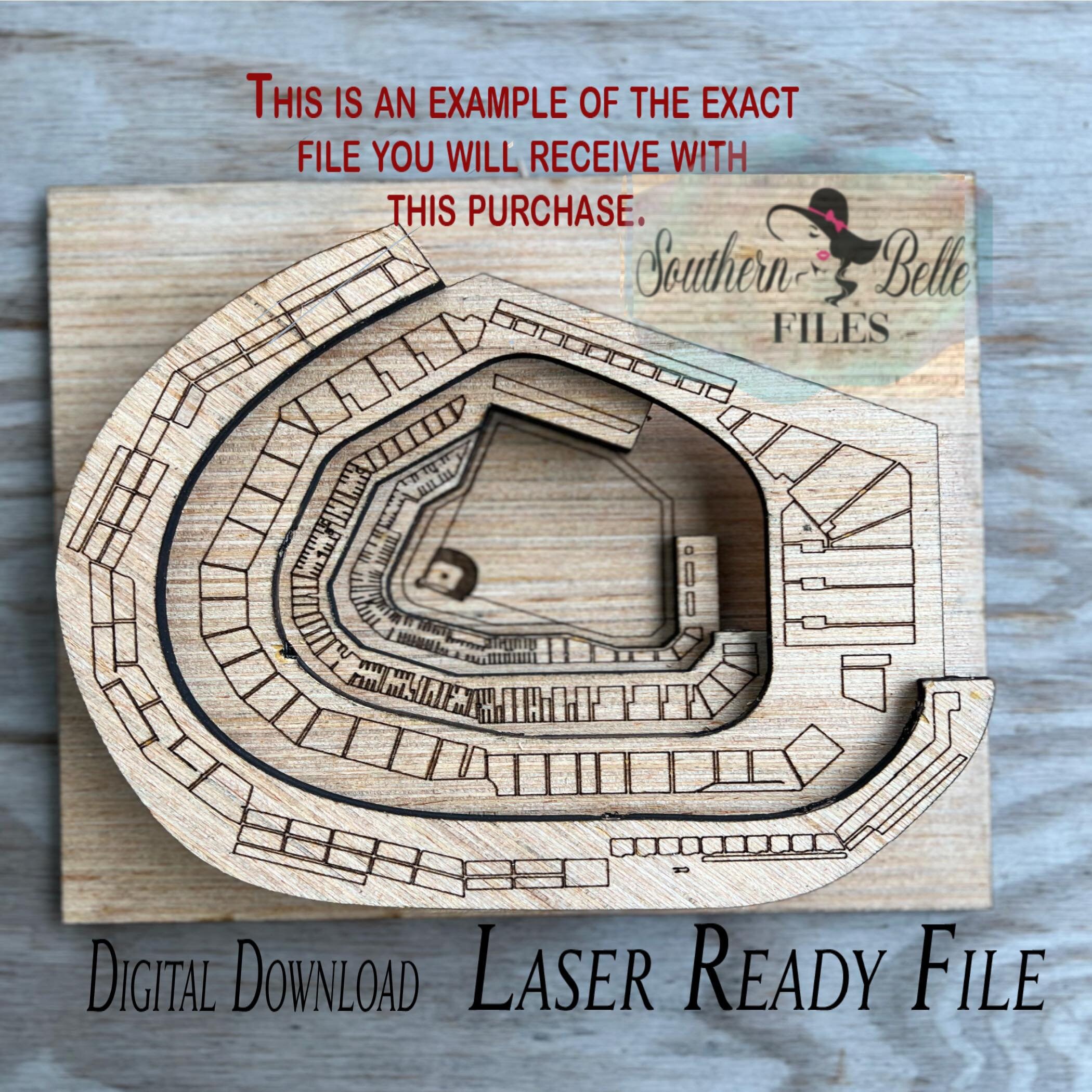 Baseball Stadium SVG File 3D Model Glowforge Ready File | Etsy Canada