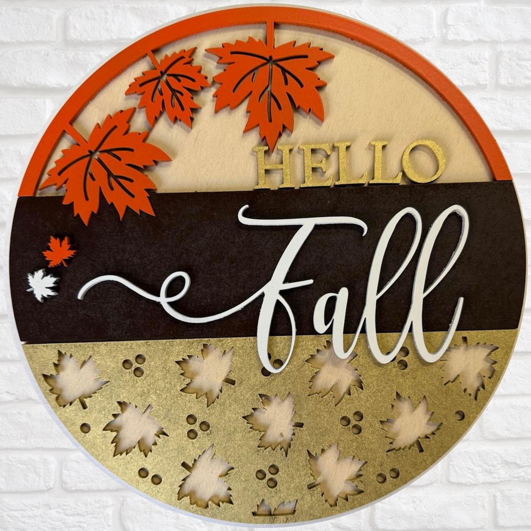 Hello Fall Hanging Sign, Door Hanger - Etsy