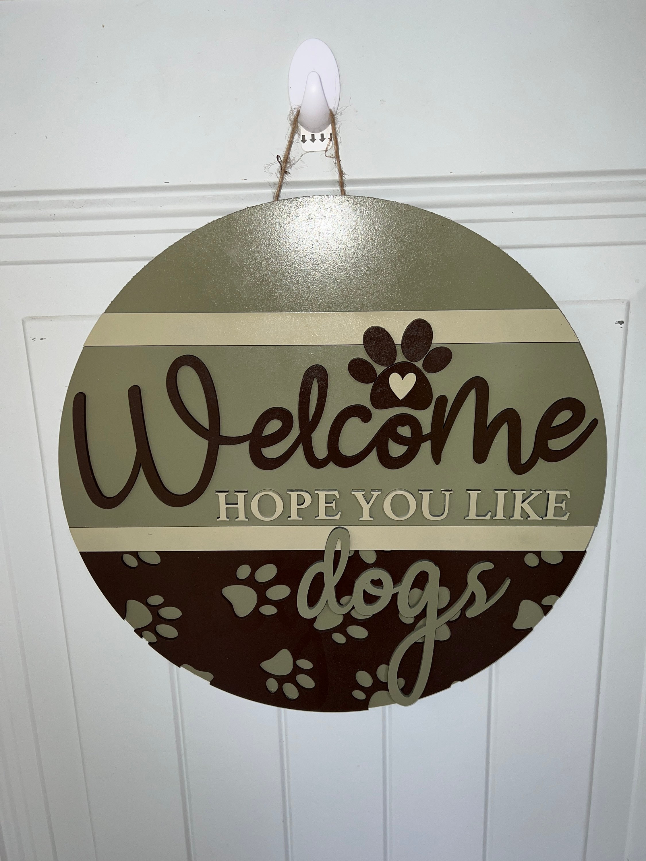 Welcome Hope You Like Dogs Door Hanger - Etsy