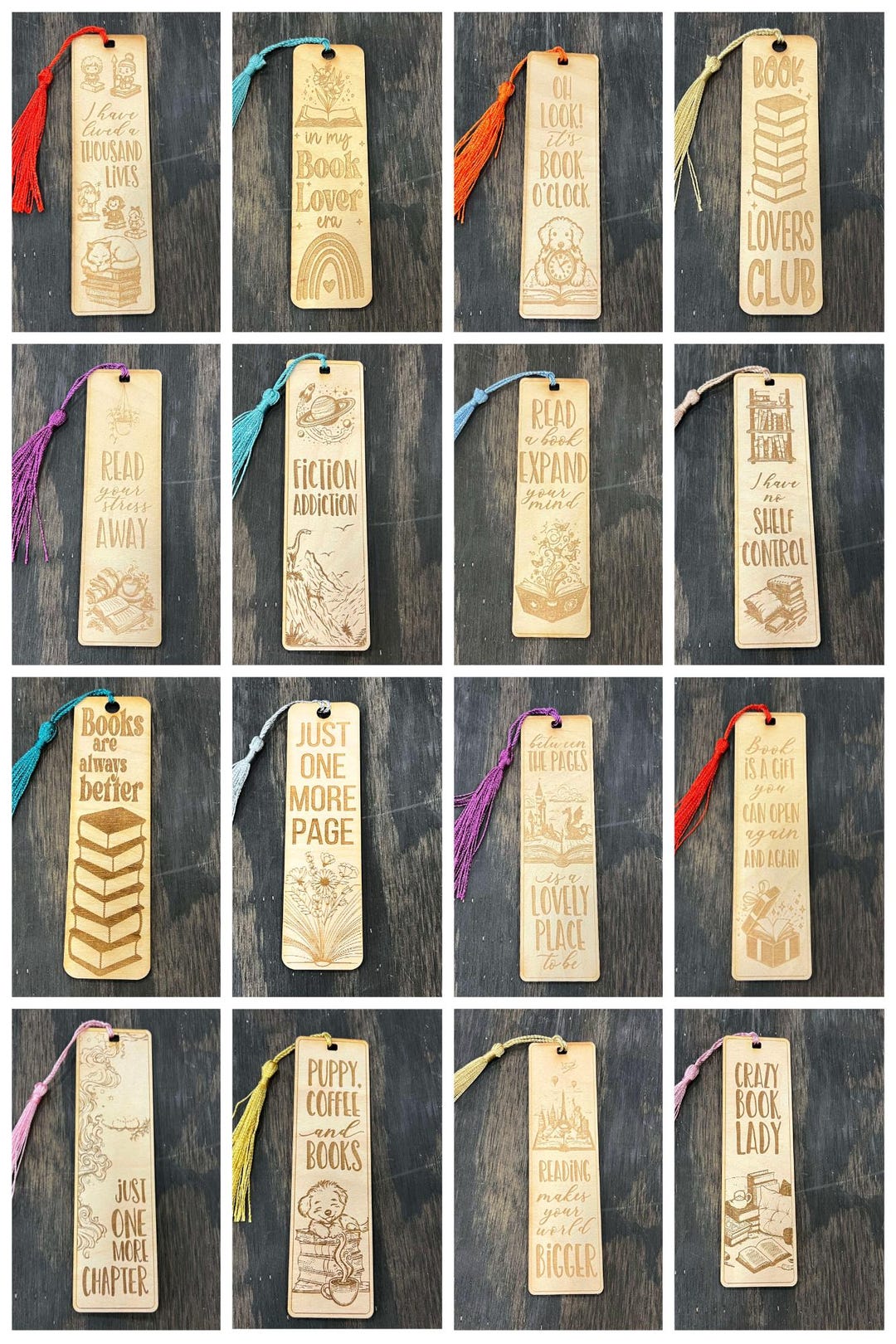 Laser Engraved Wooden Bookmark - Gift for Book Lovers, Book Lover ...