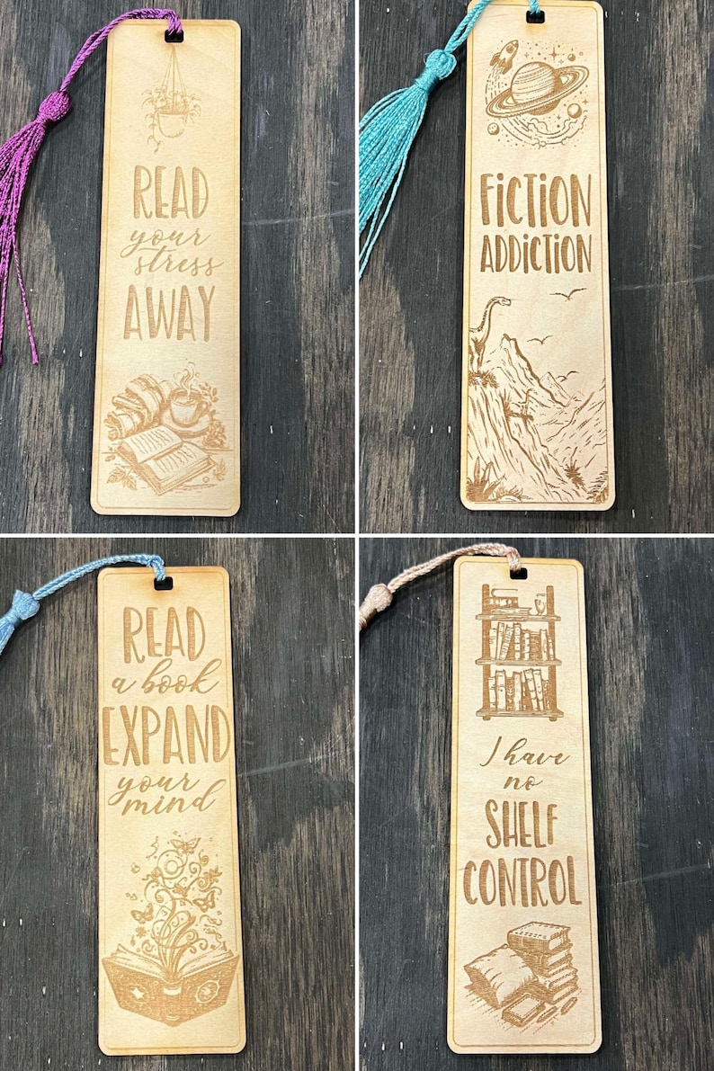 Laser Engraved Wooden Bookmark - Gift for Book Lovers, Book Lover ...