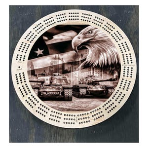 Engraved 3D Illusion Animal, 3 Player Round Cribbage Board - Etsy
