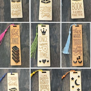Laser Cut and Engraved Wooden Bookmark - Gift for Book Lovers, Book ...