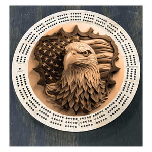 Engraved 3D Illusion Animal, 3 Player Round Cribbage Board - Etsy