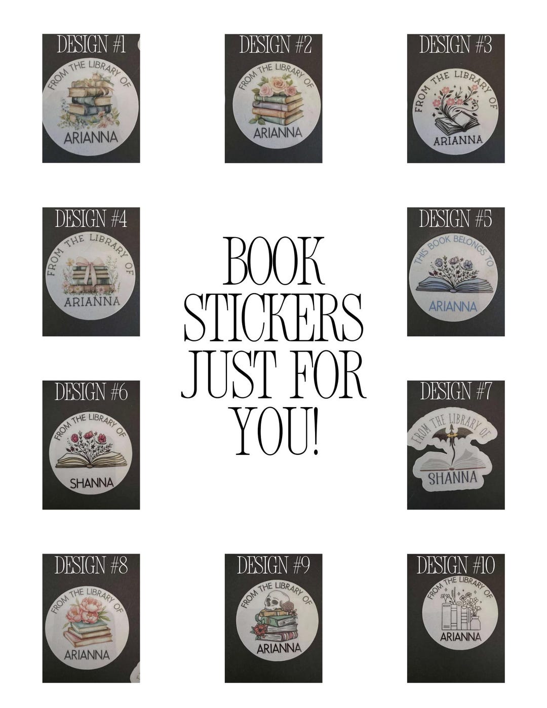 Book Stickers, From the Library of Labels, Personalized Stickers for ...