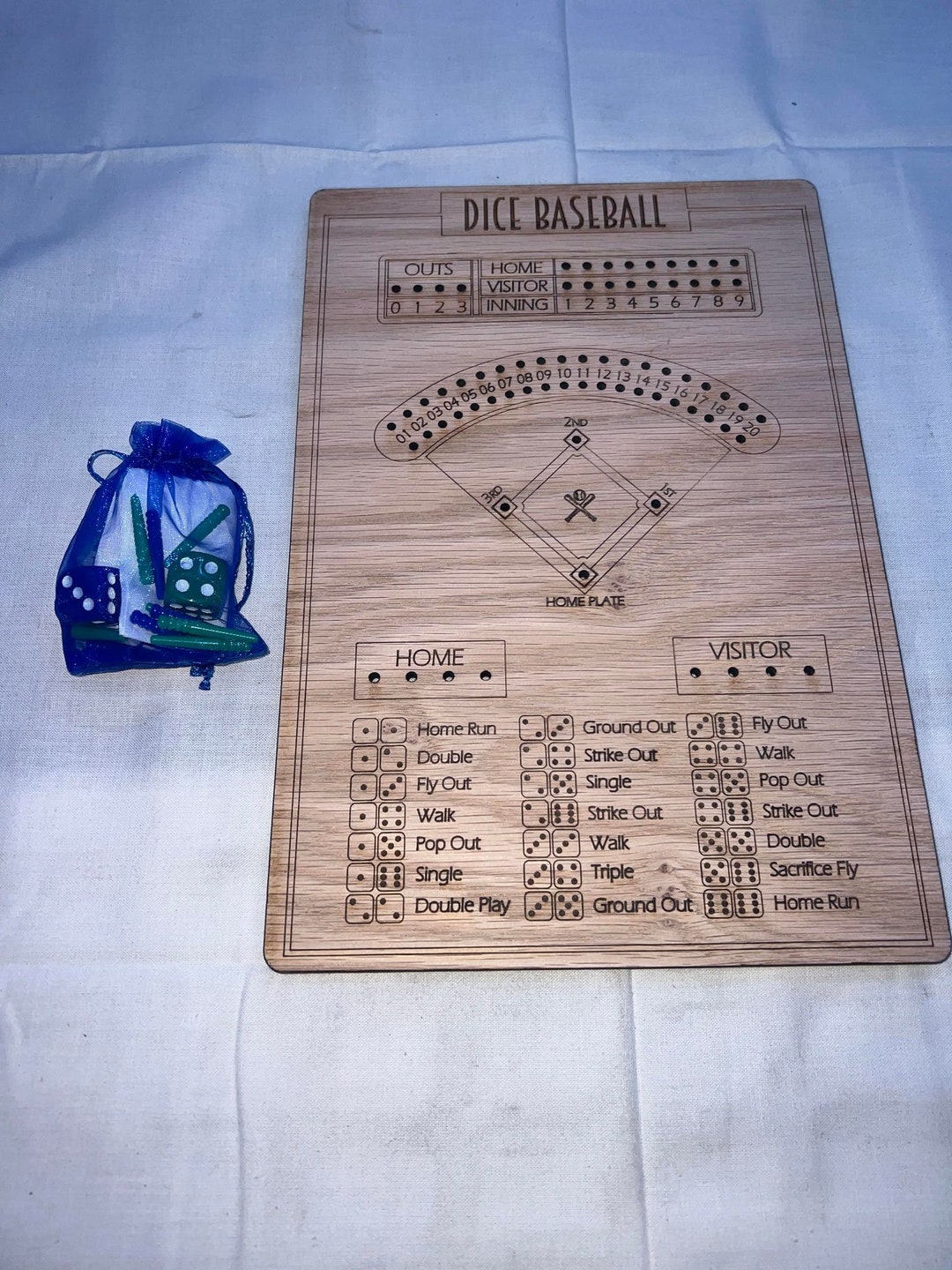 Laser Cut Dice Baseball Game - Etsy