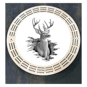 Engraved 3D Illusion Animal, 3 Player Round Cribbage Board - Etsy