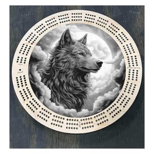 Engraved 3D Illusion Animal, 3 Player Round Cribbage Board - Etsy