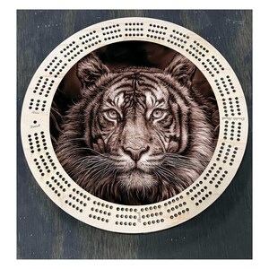 Engraved 3D Illusion Animal, 3 Player Round Cribbage Board - Etsy