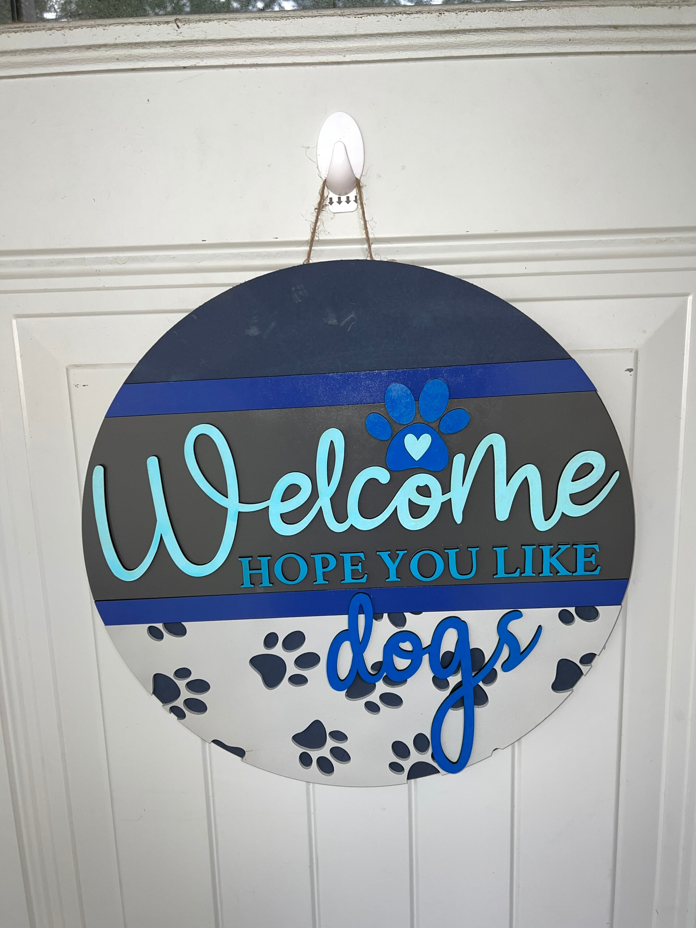 Welcome Hope You Like Dogs Door Hanger - Etsy