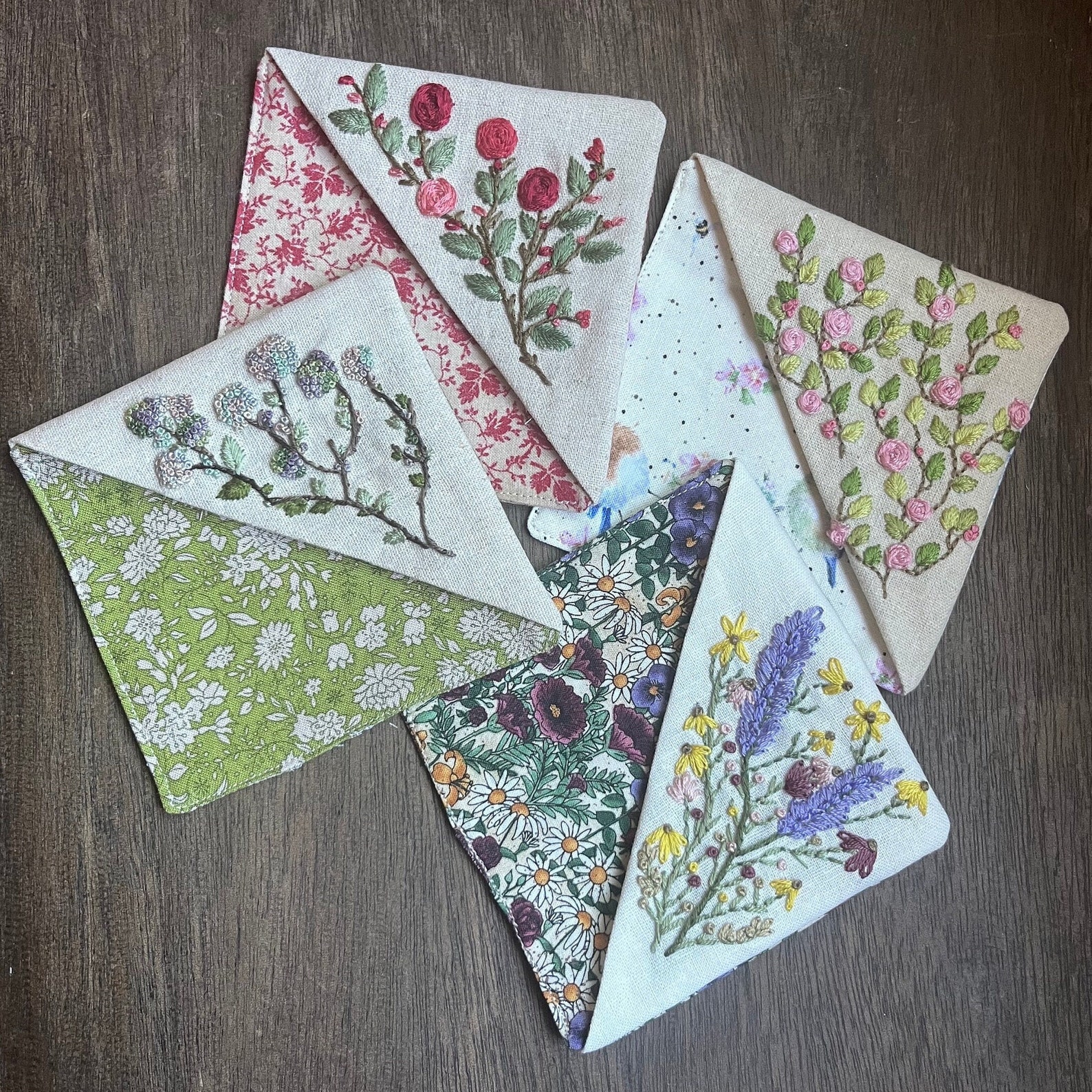 Embroidered Bookmark / Fabric Bookmark / Personalized Initial Bookmark ...