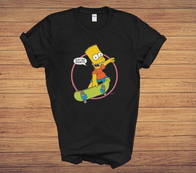 Eat My Shorts Bart Simpson Funny Unisex T Shirt, for Adults Youth and ...