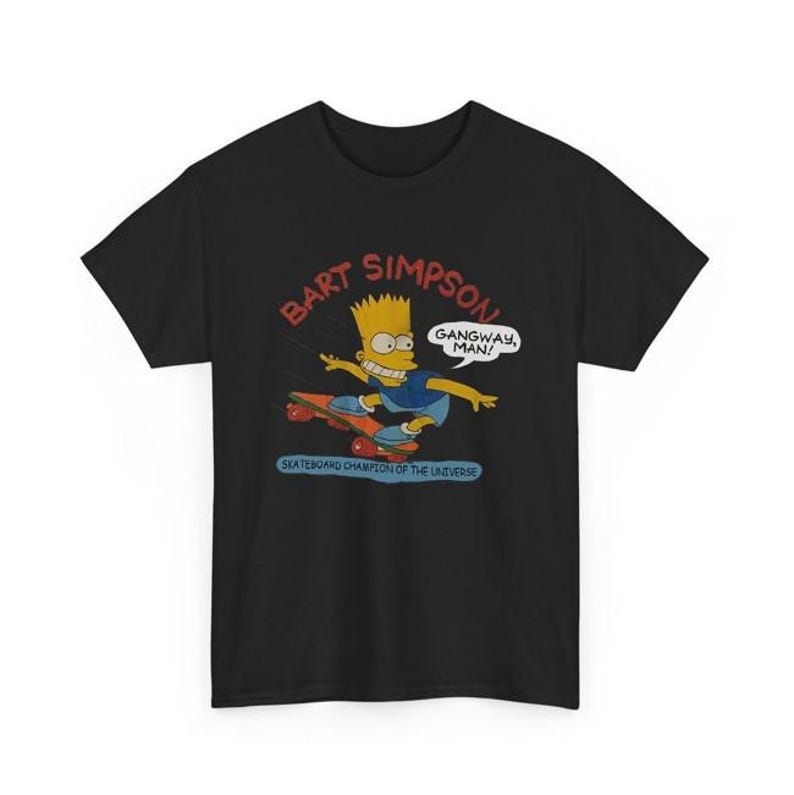 Vintage Bart Simpson Gangway Unisex T Shirt, Cool Cartoon Skateboard ...