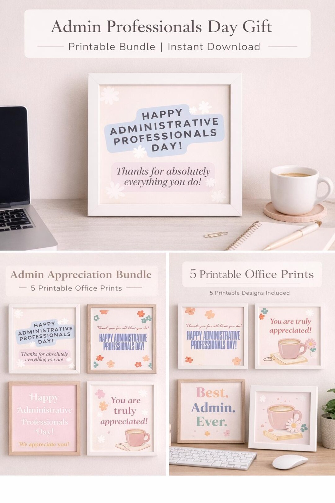 Employee Appreciation Gift Bundle | 5 Printable Office Prints | Team ...
