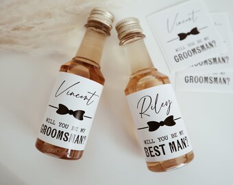 Groomsmen Proposal Label Liquor Label Will You Be My Groomsman Best Man ...
