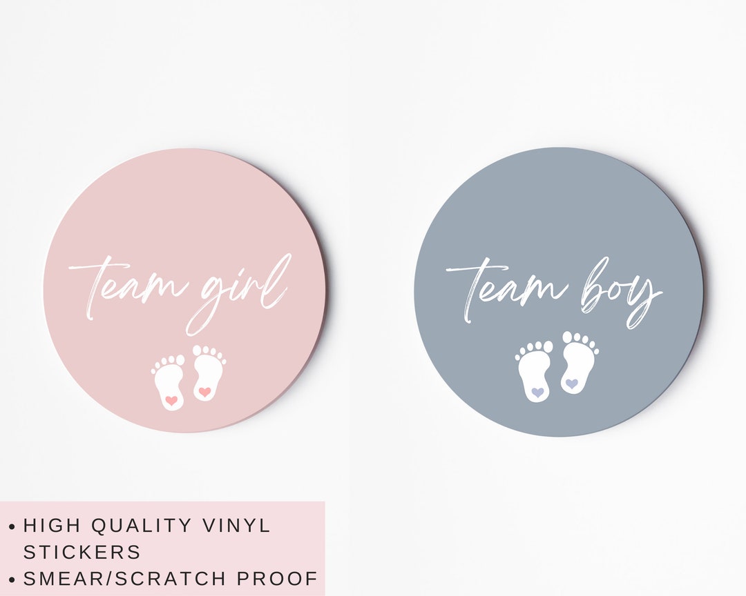Gender Reveal Stickers, Team Boy Stickers, Team Girl Stickers, Baby ...