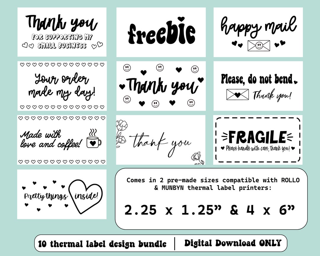 Thermal Label Bundle, Small Business Stickers, Thermal Sticker Bundle ...