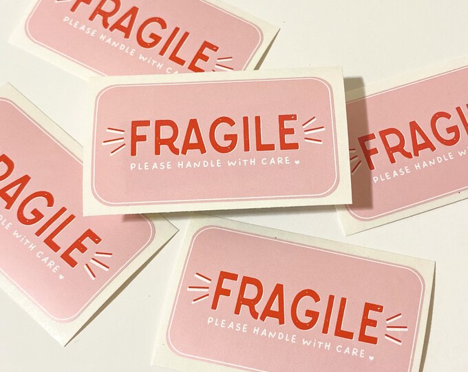 Fragile Please Handle With Care Sticker Small Business Thank You ...