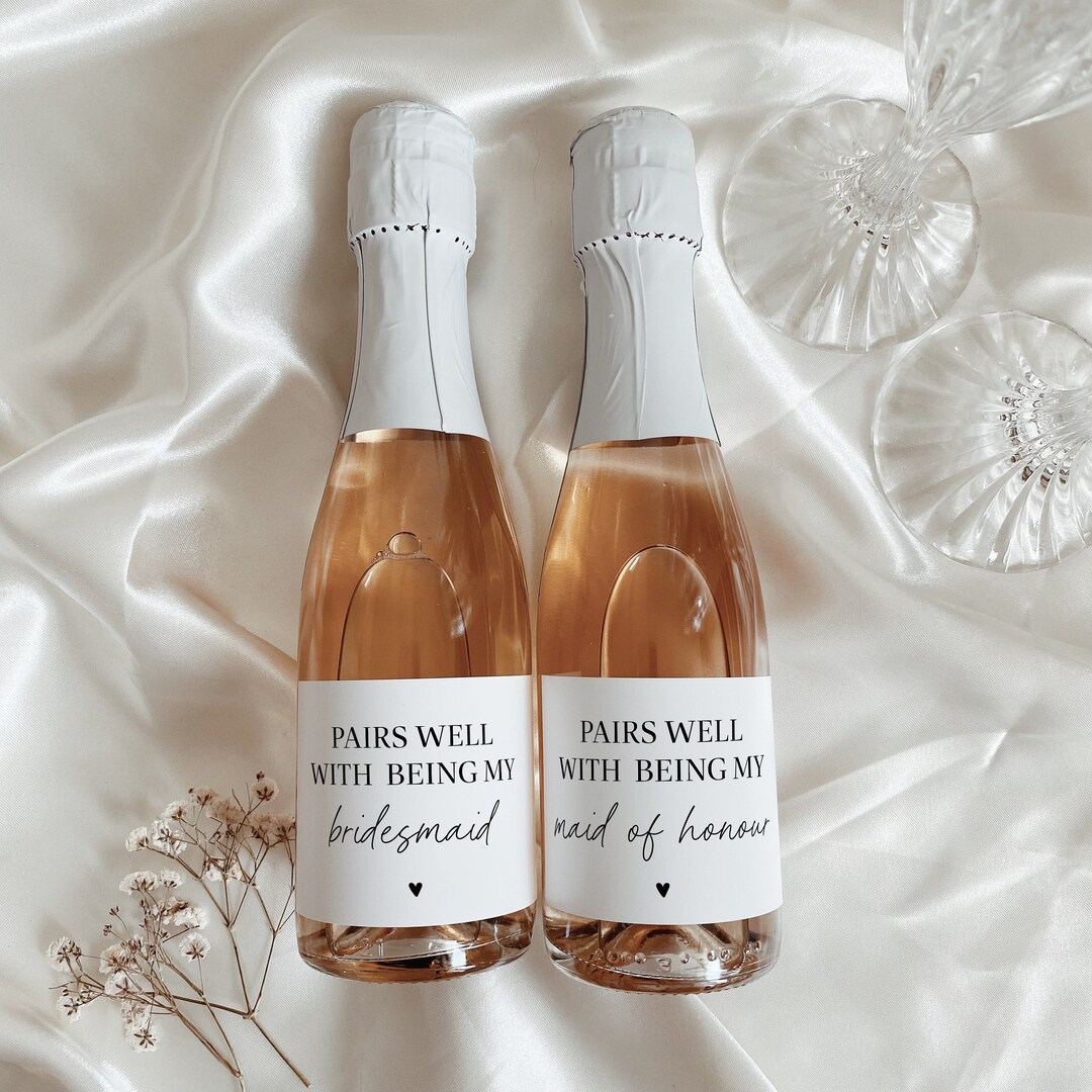 Mini Champagne Label Bridesmaid Proposal Box Idea, Maid of Honor Gift ...