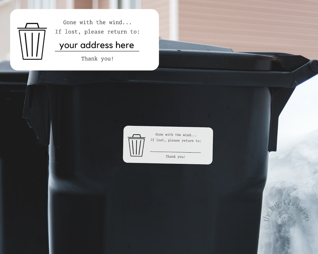 Wheelie Bin Stickers, Trash Can Decal, Pair of Custom Address Stickers ...