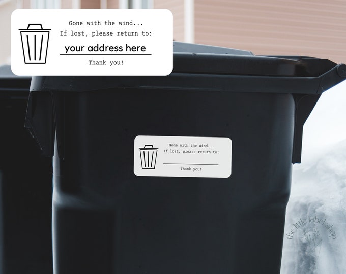 Wheelie Bin Stickers, Trash Can Decal, Pair of Custom Address Stickers ...