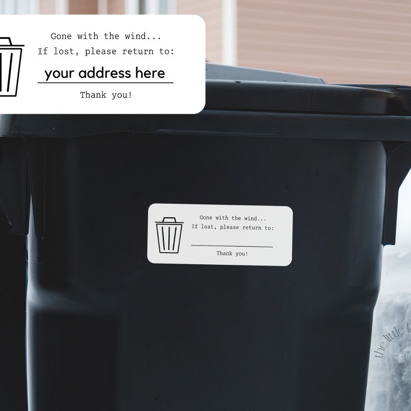 Trash Can Decal - Etsy