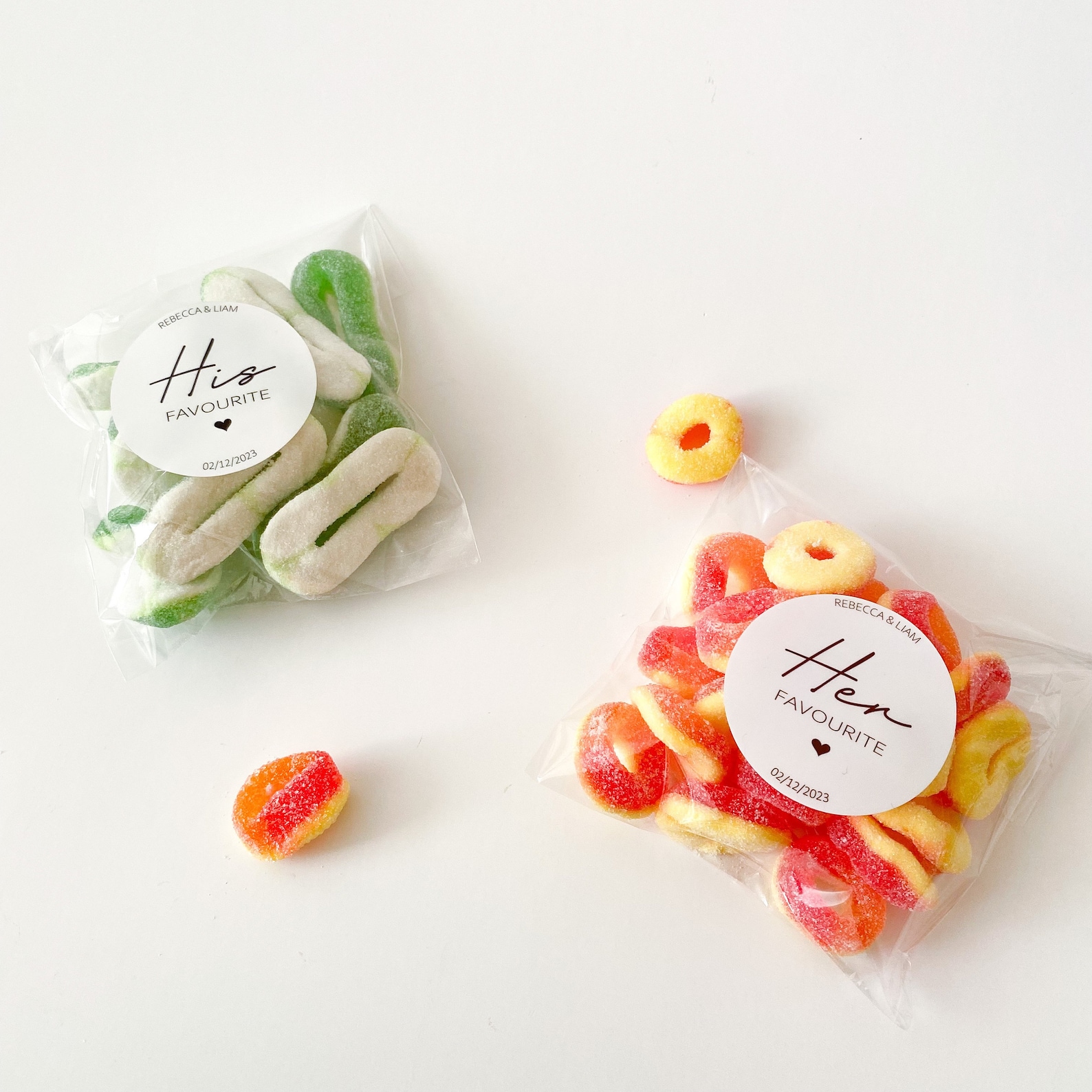 His and Her Favourite Stickers, Wedding Favours Stickers, Wedding Candy ...