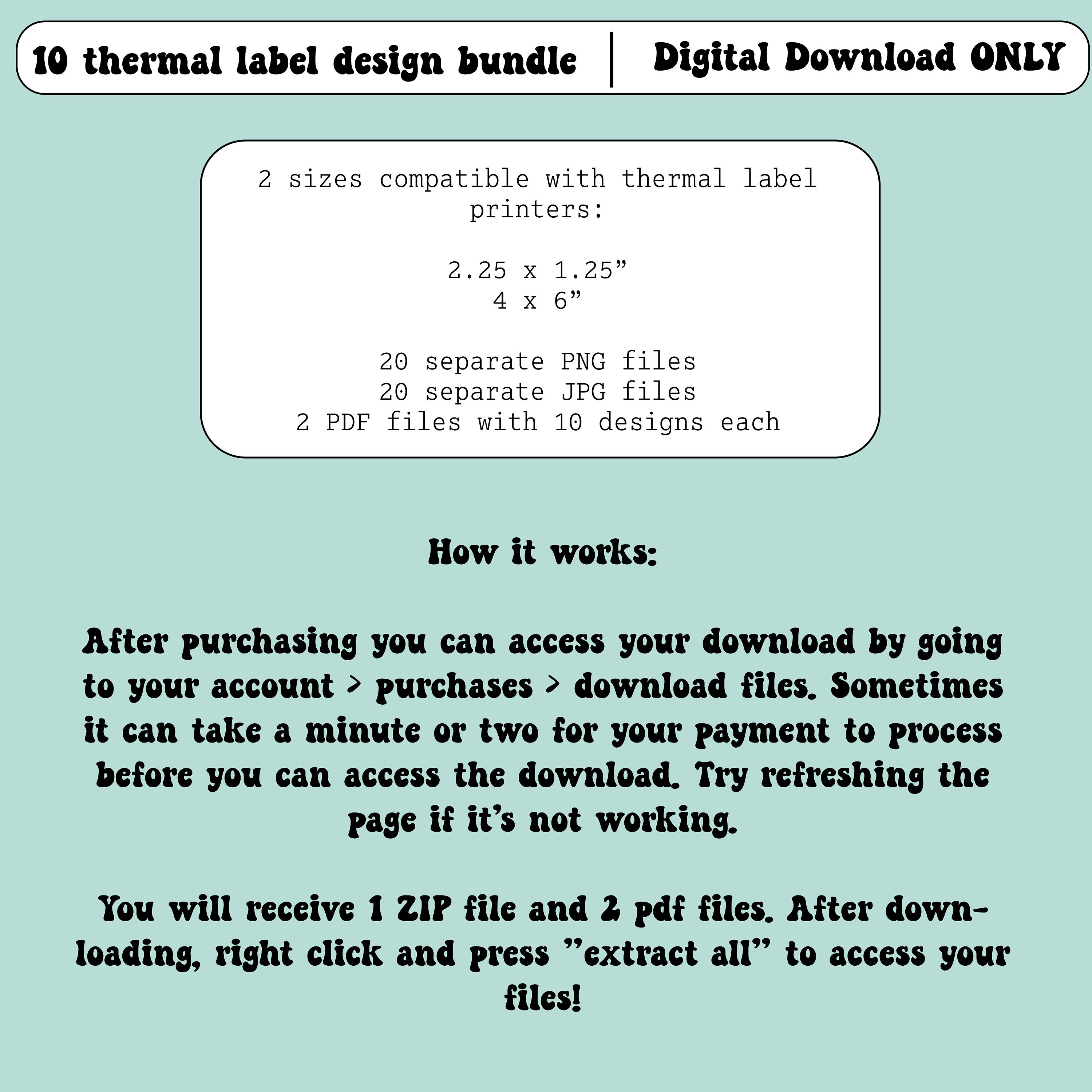 Thermal Label Bundle Small Business Stickers Thermal Sticker - Etsy