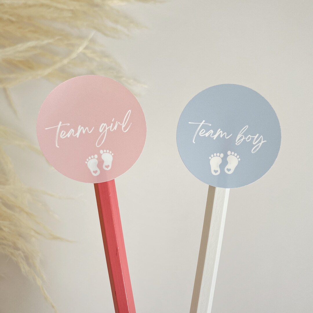 Gender Reveal Stickers Team Boy Stickers Team Girl Stickers - Etsy