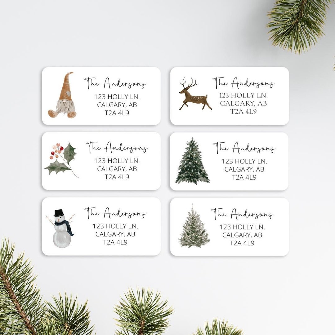 Christmas Return Address Labels, Christmas Labels Personalized, Custom ...