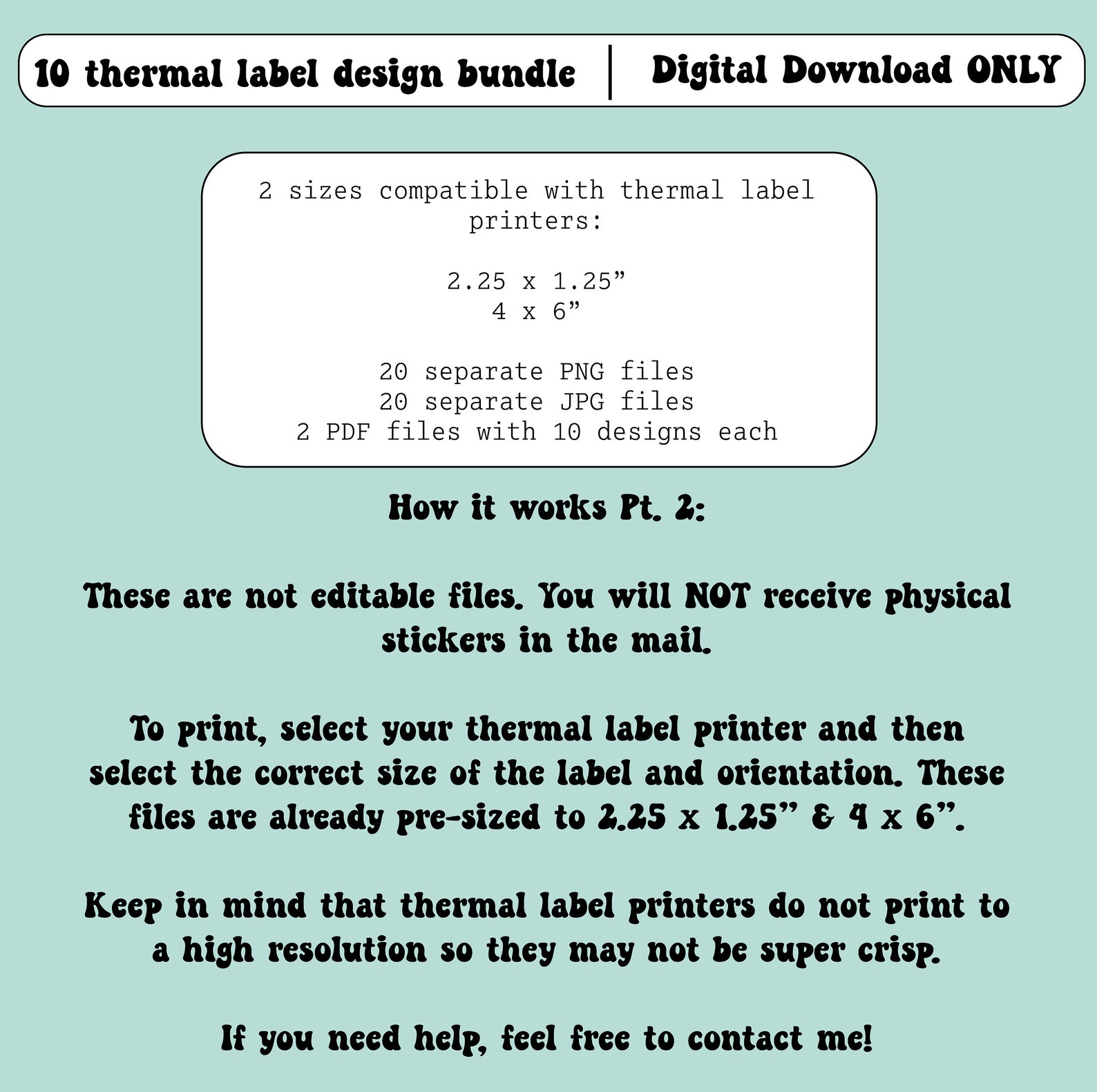 Thermal Label Bundle, Small Business Stickers, Thermal Sticker Bundle ...