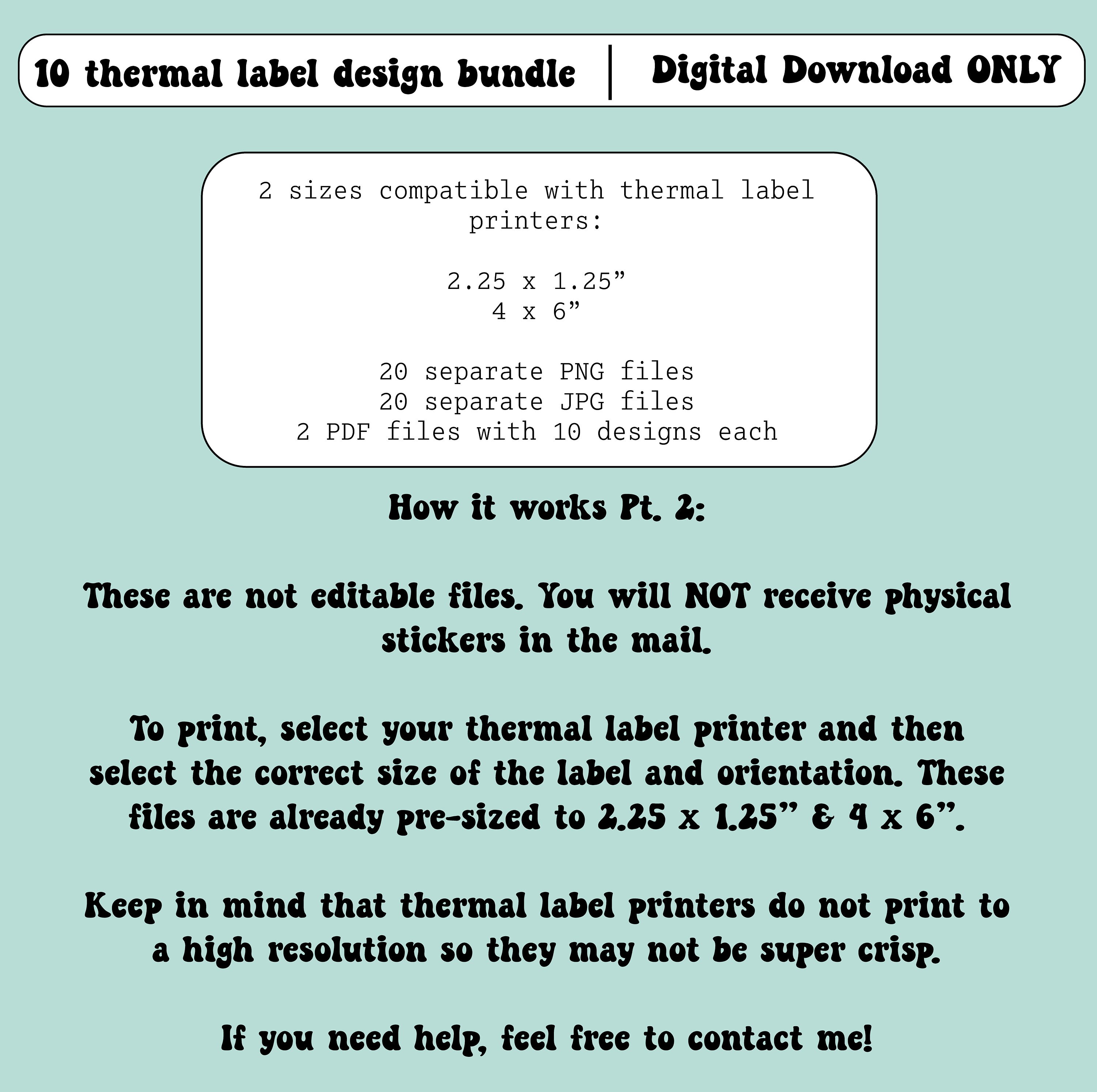 Thermal Label Bundle, Small Business Stickers, Thermal Sticker Bundle ...