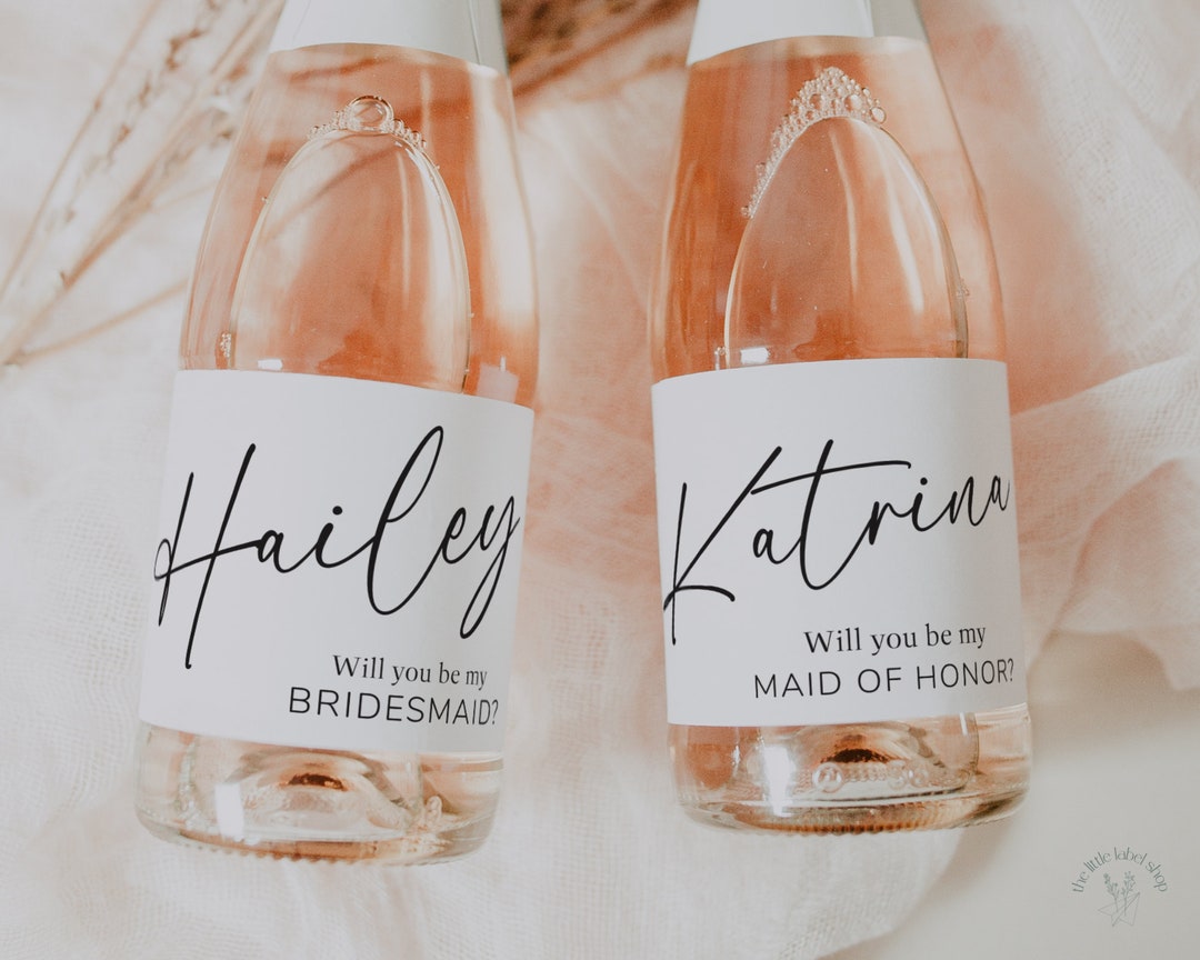 Mini Champagne Label Bridesmaid Proposal Box Idea, Maid of Honor Gift ...