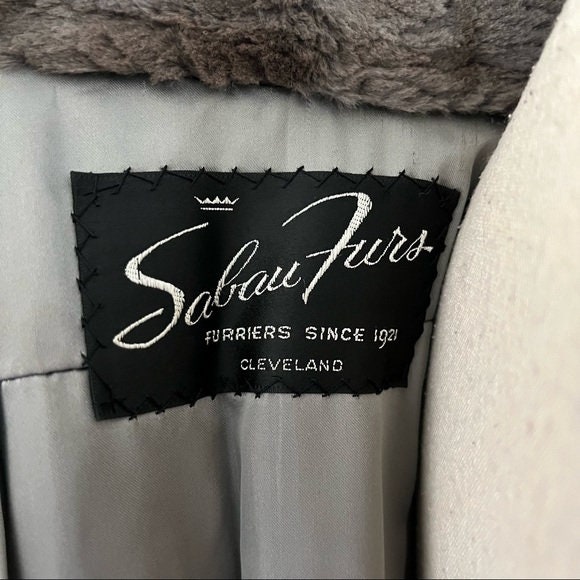 Vintage 70's Sabau Furs Sheared Muskrat Long Overcoat With Wing Collar ...