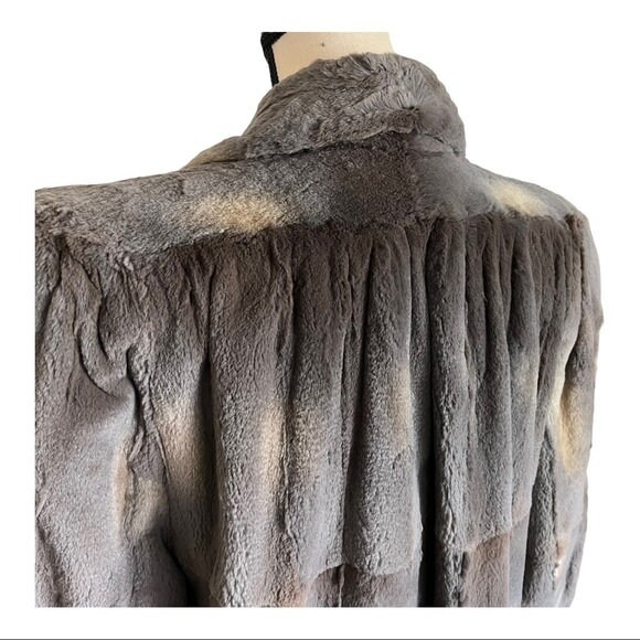 Vintage 70's Sabau Furs Sheared Muskrat Long Overcoat With Wing Collar ...