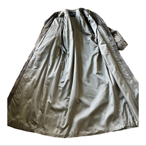 Vintage 70's Sabau Furs Sheared Muskrat Long Overcoat With Wing Collar ...