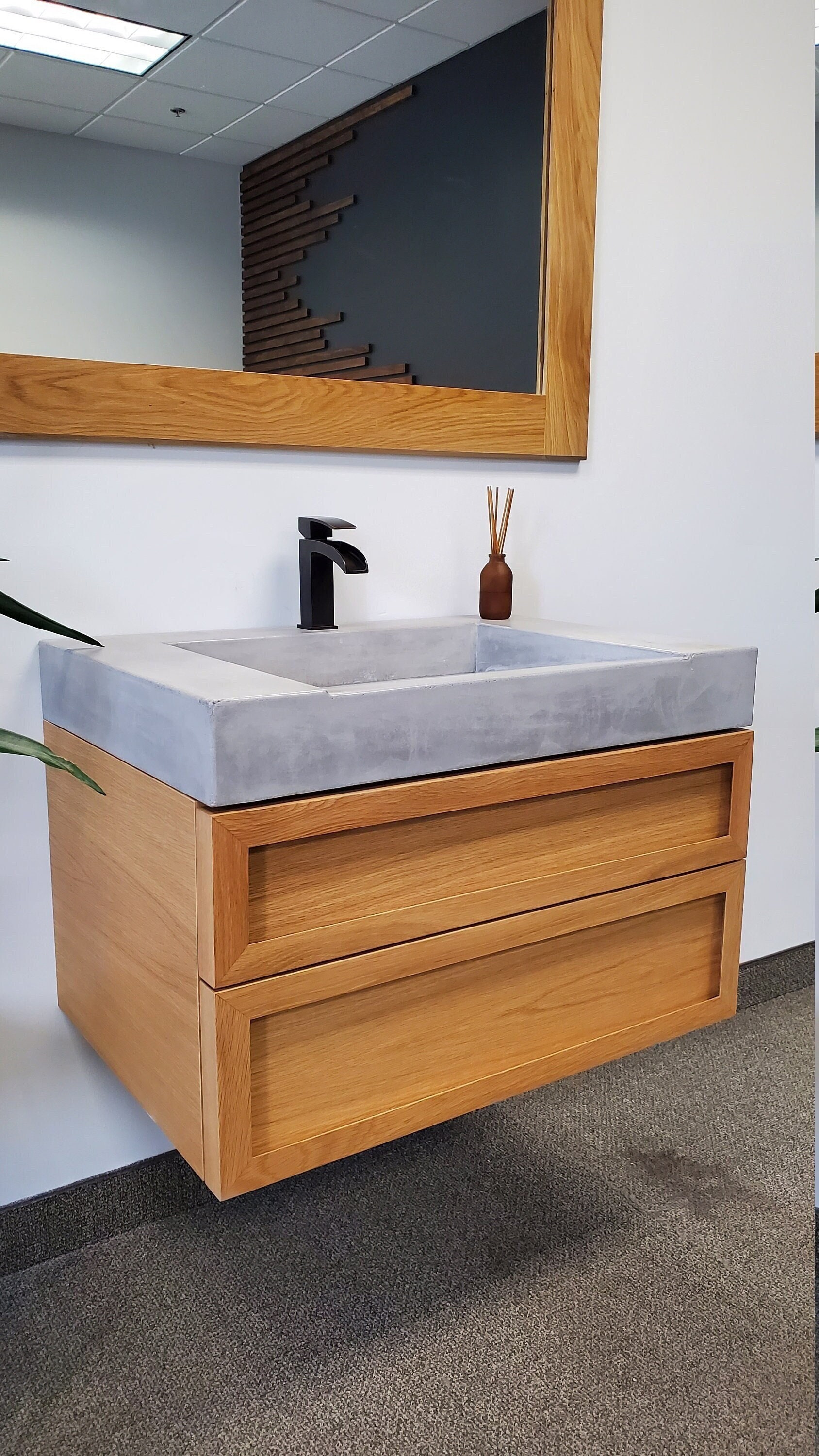 Modern Maple Granite Floating Bathroom Vanity