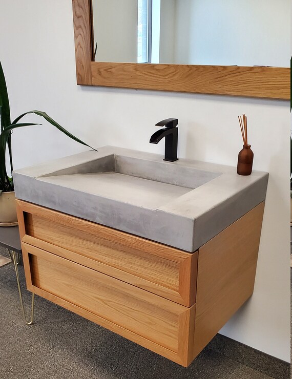 Modern Maple Granite Floating Bathroom Vanity