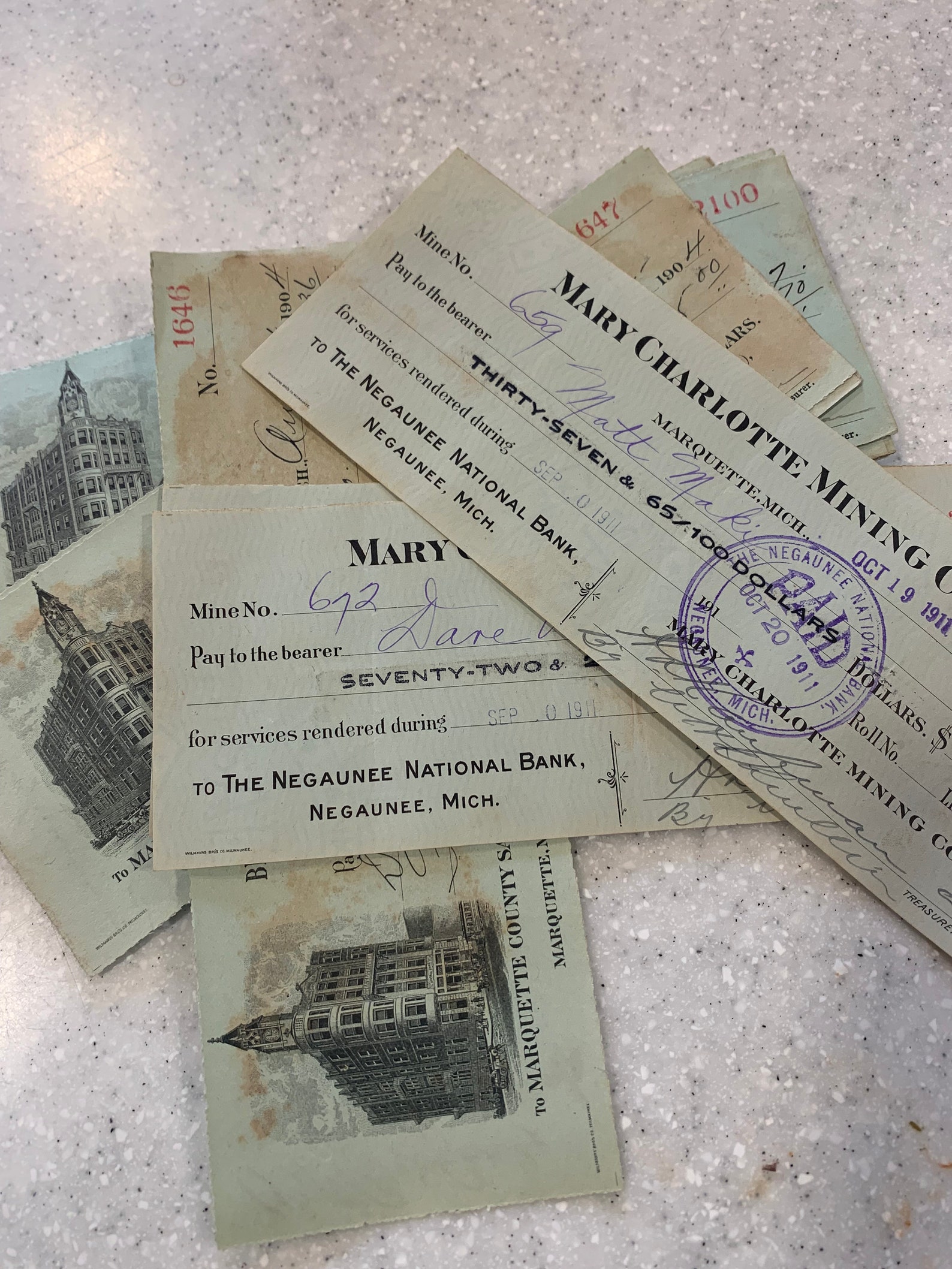 Vintage 1900s Mining Company Checks - Random Antique Bank Check - Etsy