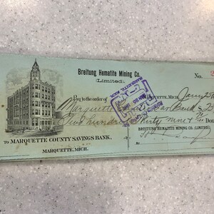 Vintage 1900s Mining Company Checks - Random Antique Bank Check - Etsy