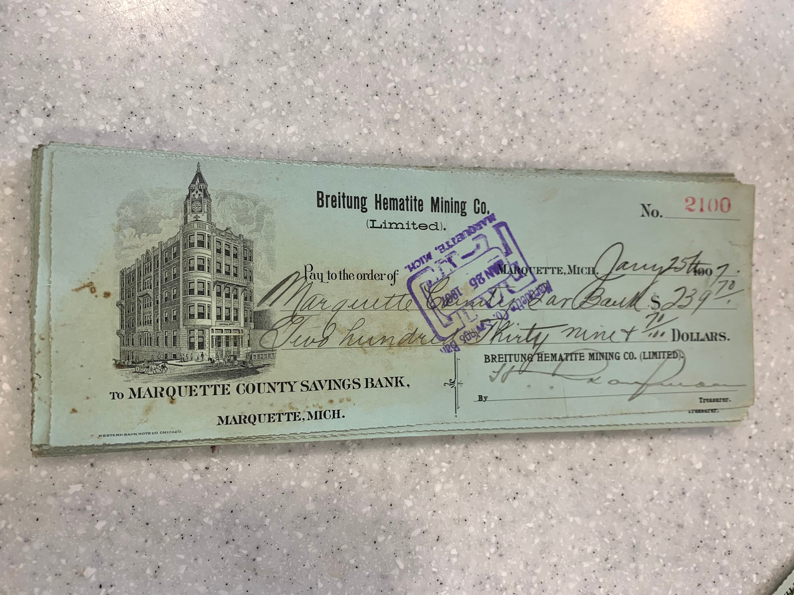 Vintage 1900s Mining Company Checks - Random Antique Bank Check - Etsy