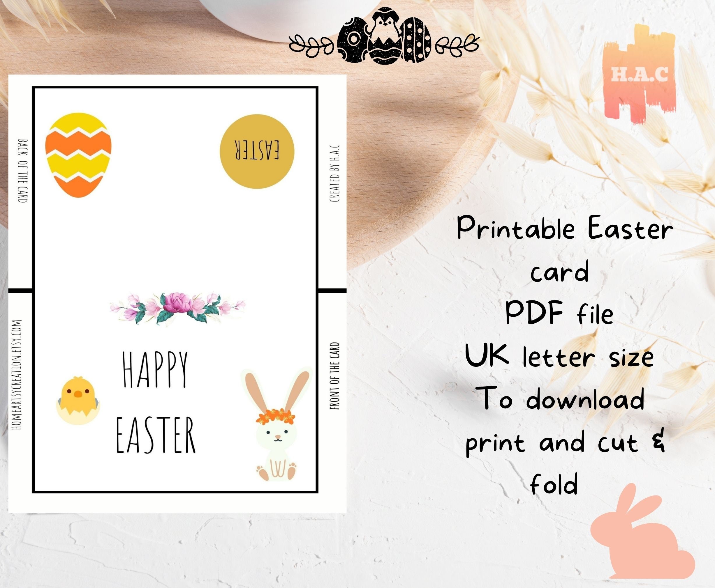 Printable Easter Greeting Card Instant Download 7x5 Inches for Easter ...