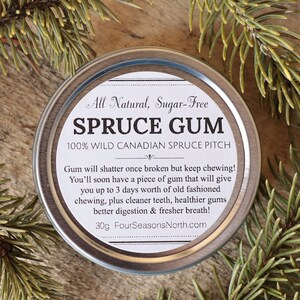 30g Spruce Chewing GUM: Sugar Free, All Natural, Old Fashioned, Cowboy ...