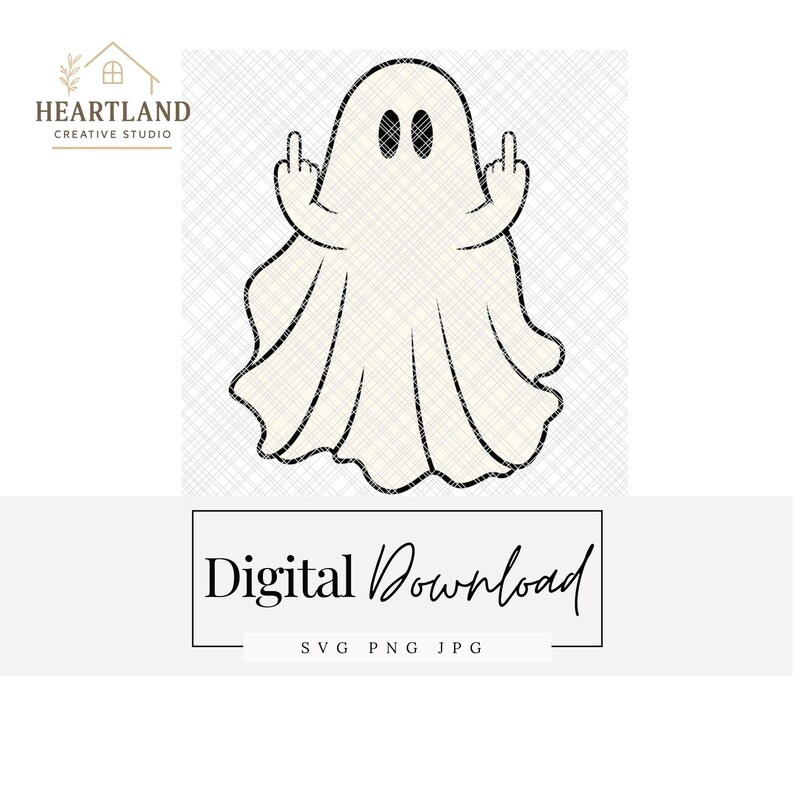 Ghost Middle Finger SVG | Halloween Ghost Humor | DTF and Sublimation ...