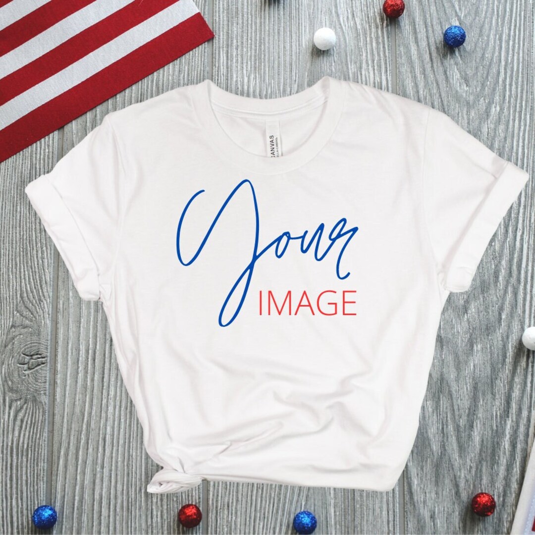 USA, July 4th Model Mockup, Women's Shirt Mockup Graphic, White Shirt ...