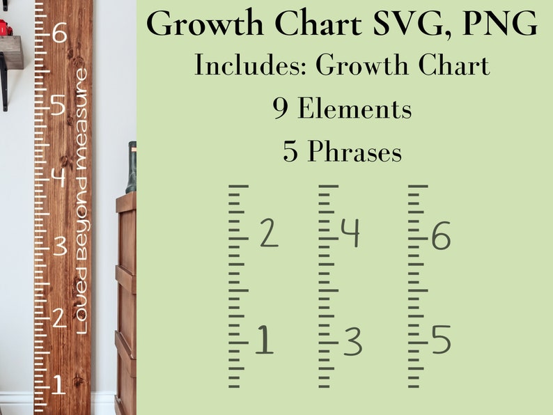 Growth Chart SVG| Growth Ruler| Wall Ruler| Loved Beyond Measure - Etsy