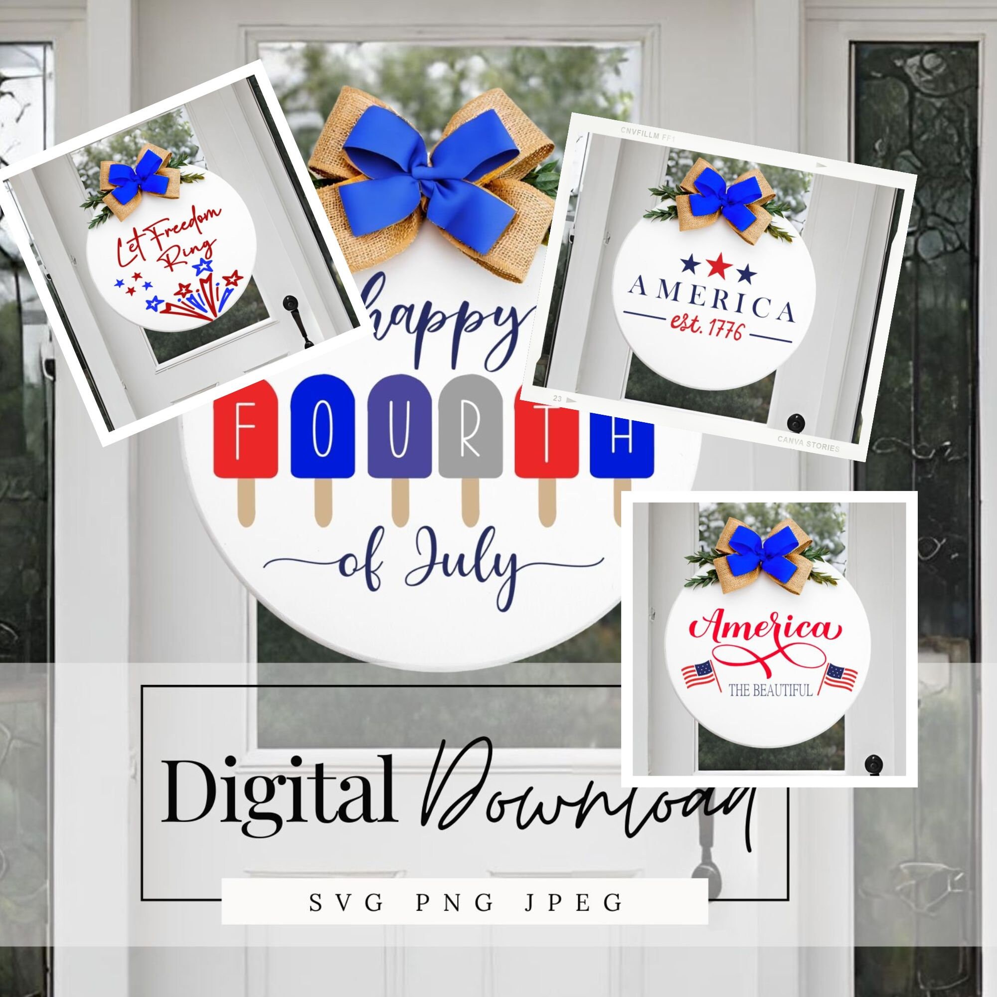 Spring and Summer SVG PNG Bundle Hello Summer Hello Spring Happy Fourth ...